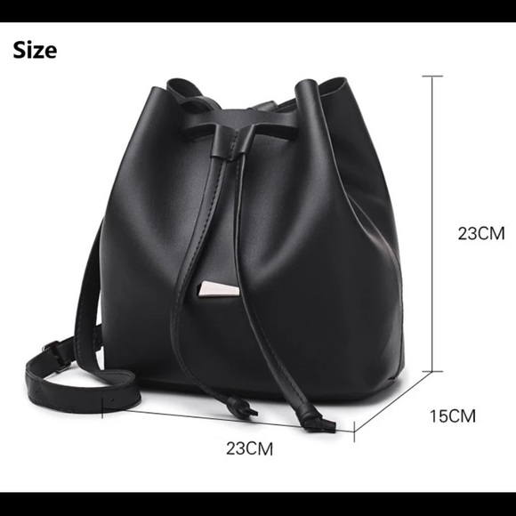 Unbranded - Boutique Item | Bags | Black Vegan Leather Drawstring ...